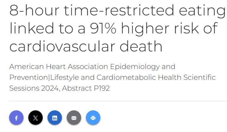 Intermittent fasting may increase cardiovascular death
